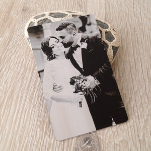 Metal Wallet Insert Card, Real Photo Engraved Wallet Card, Custom ...