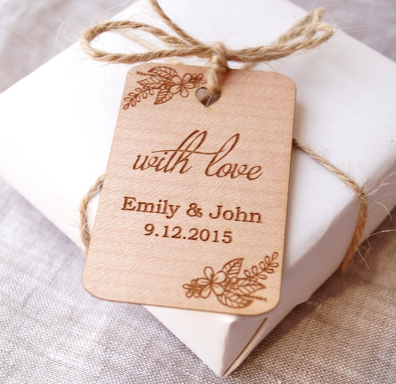 Wedding favor tags With Love wedding favor tags rustic gift | Etsy