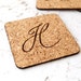 Monogram Cork Coasters Personalized Coasters Custom Engraved - Etsy