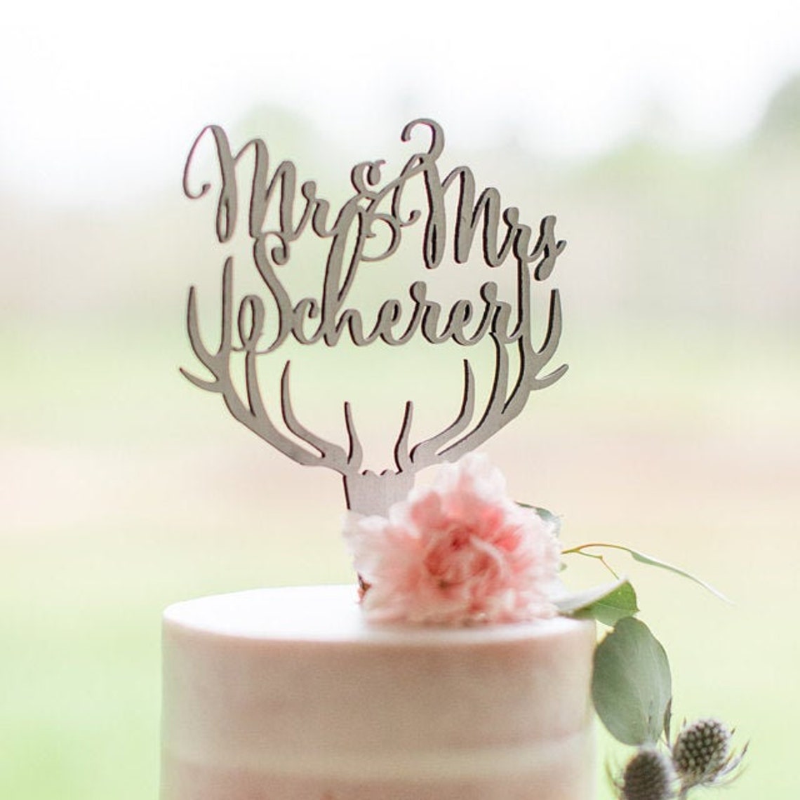 Antler Cake Topper Antler Wedding Cake Topper Deer Wedding - Etsy