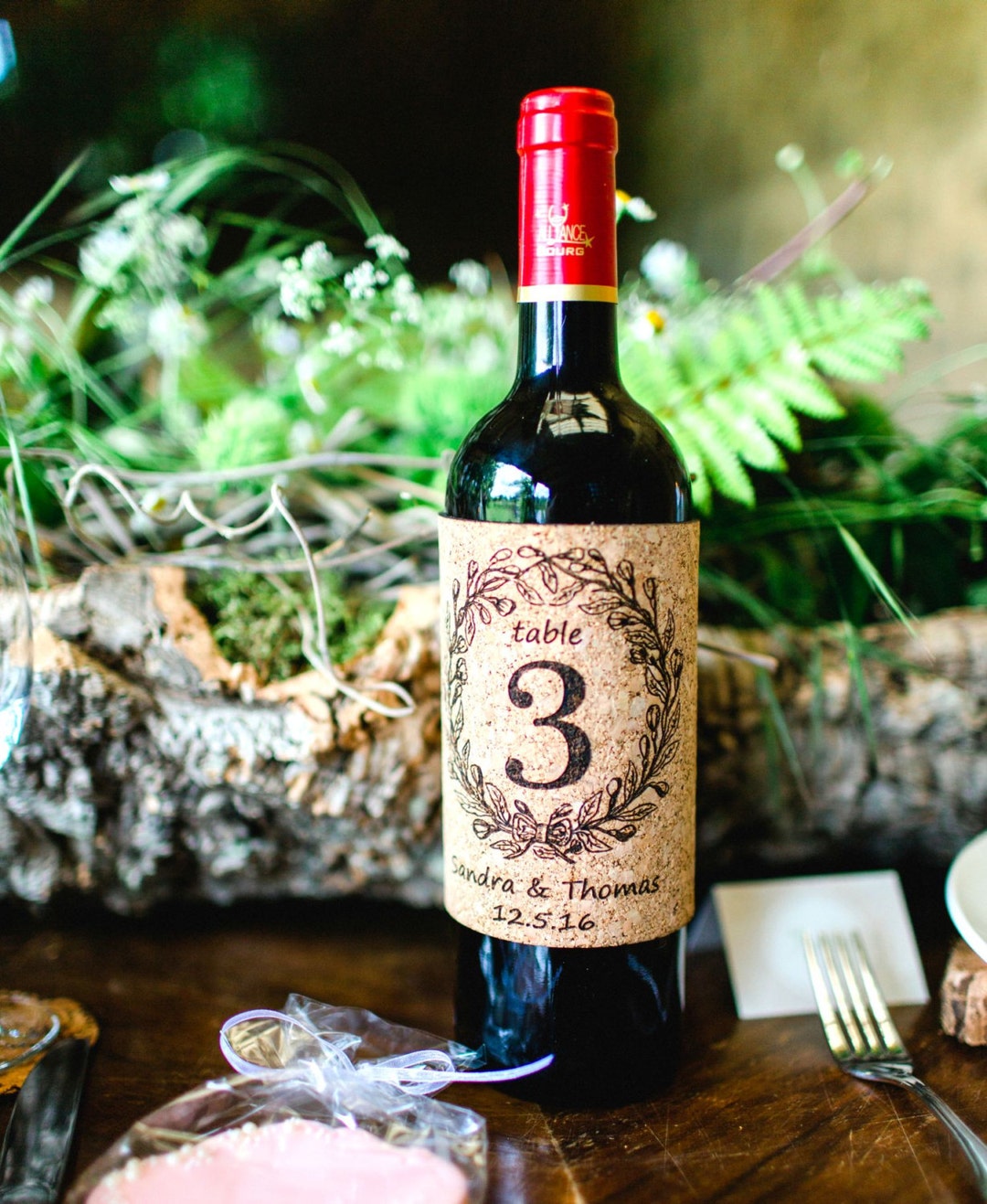 Cork Table Numbers Wine Label Design, Personalized Wedding Wine Labels ...