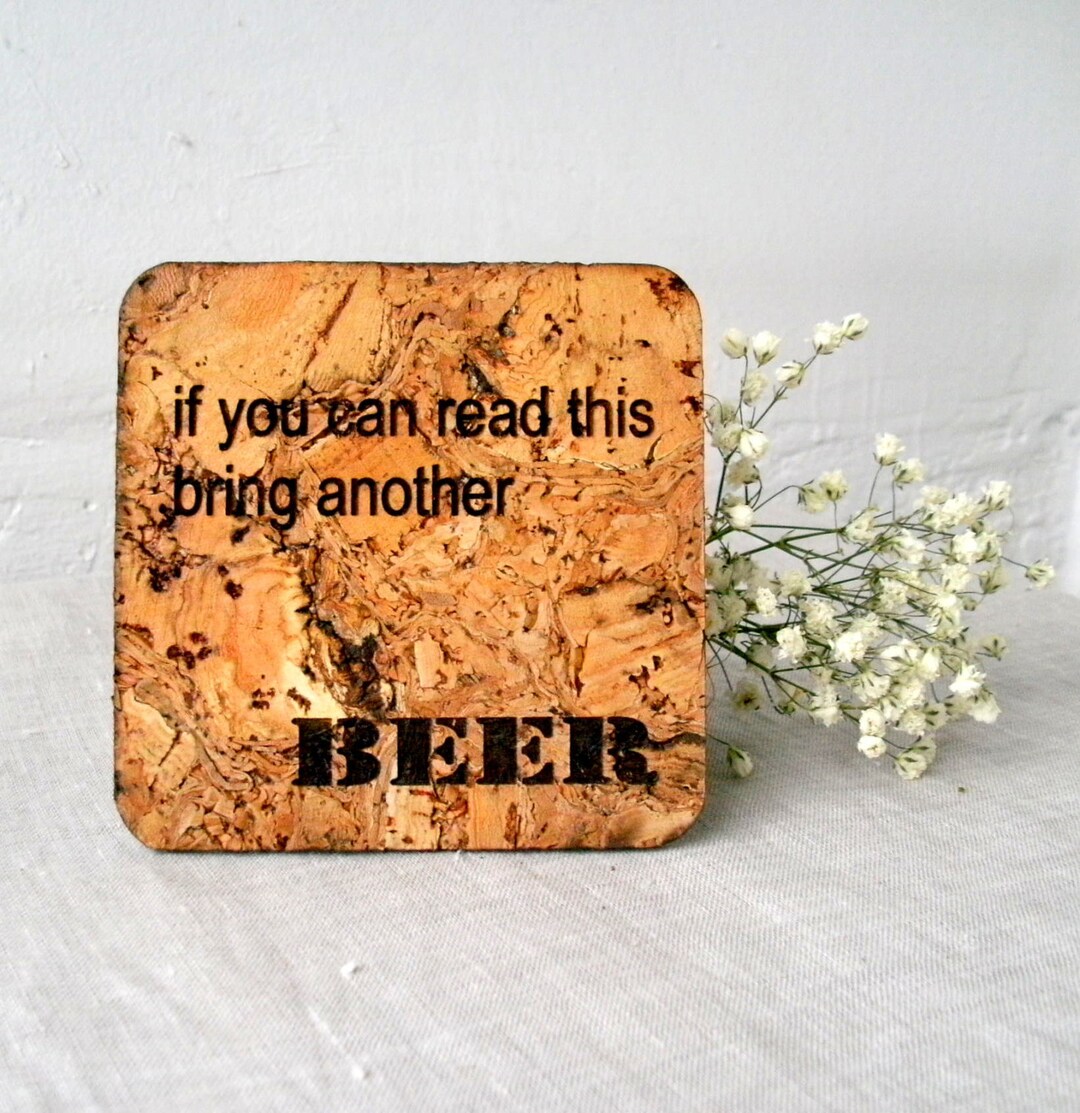 Wooden Cork Coasters - Beer Coasters - Rustic Wooden Coasters Set of 4 ...