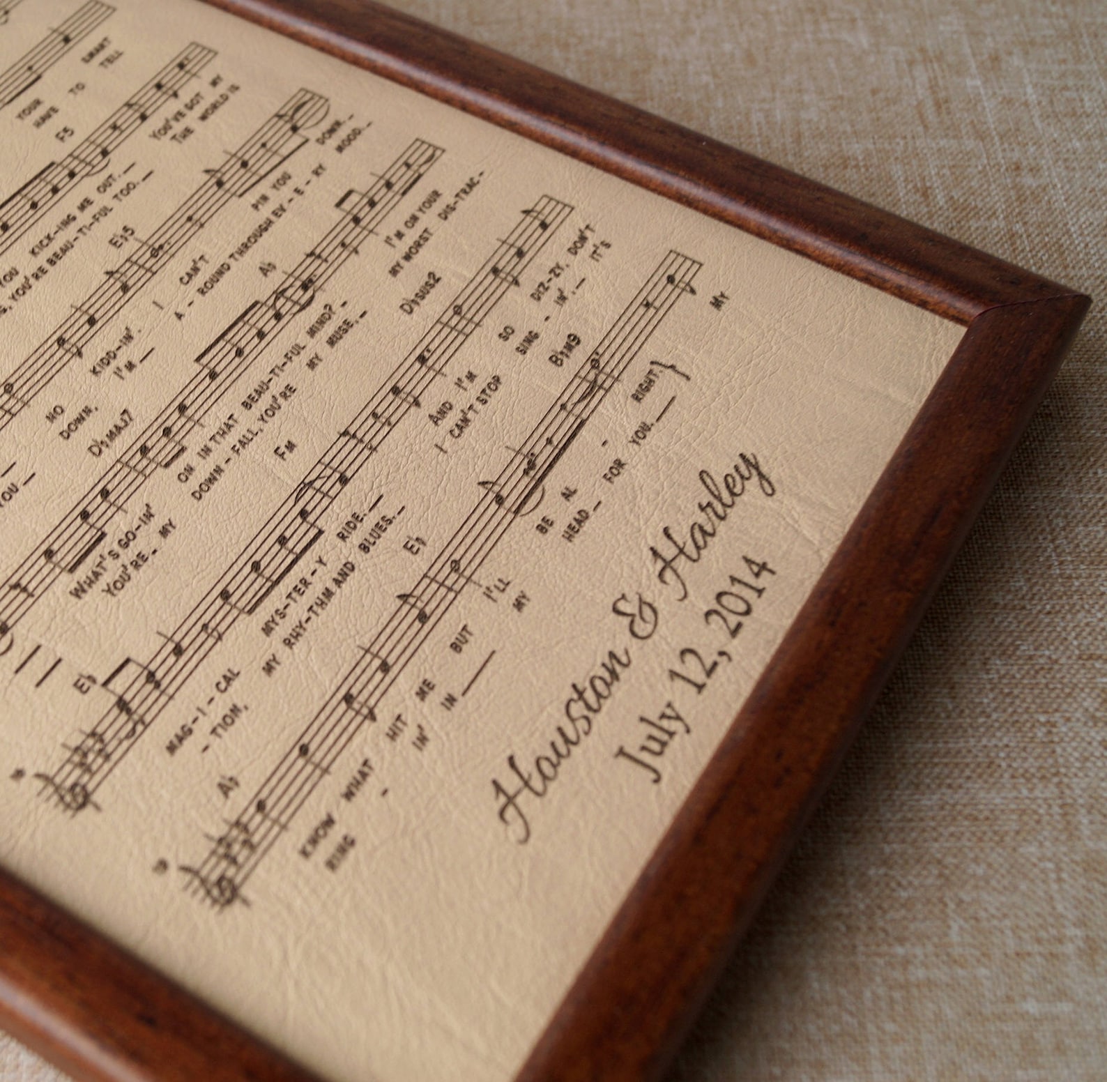Personalized Music Sheet Engraved on Real Leather - Etsy