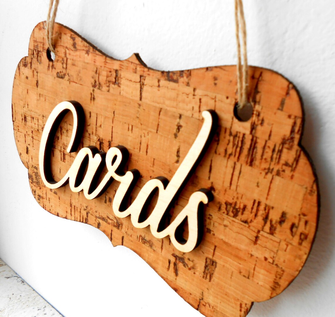 Rustic Wedding Cards Sign Wedding Reception Cards Sign Cork - Etsy