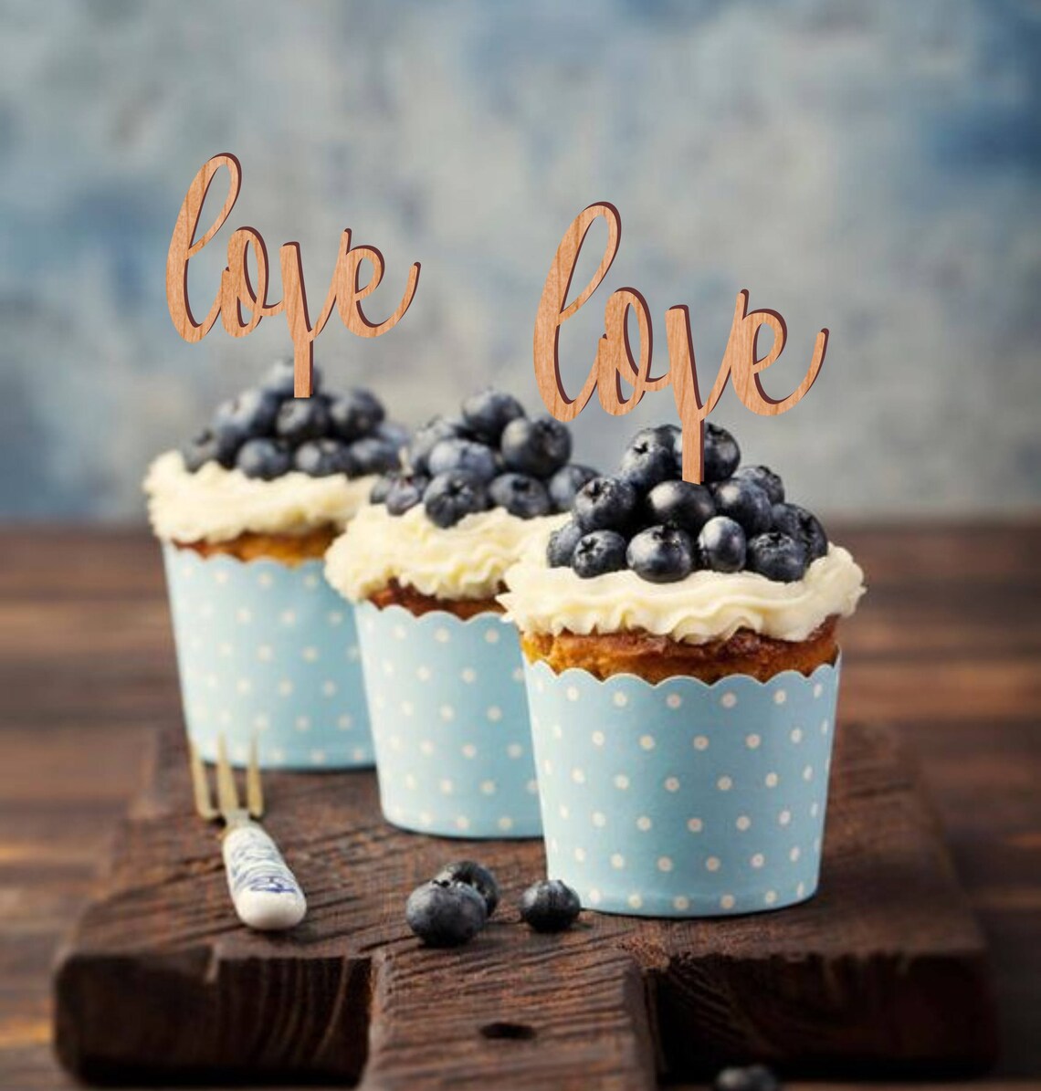Love Cupcake Toppers, Wedding Cupcake Topper, Wooden Cupcalke Picks ...