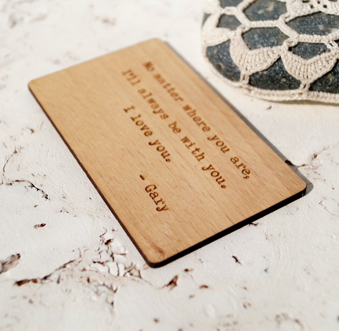 Personalized Wallet Insert Card, Luxury Wooden Wallet Card, Custom ...