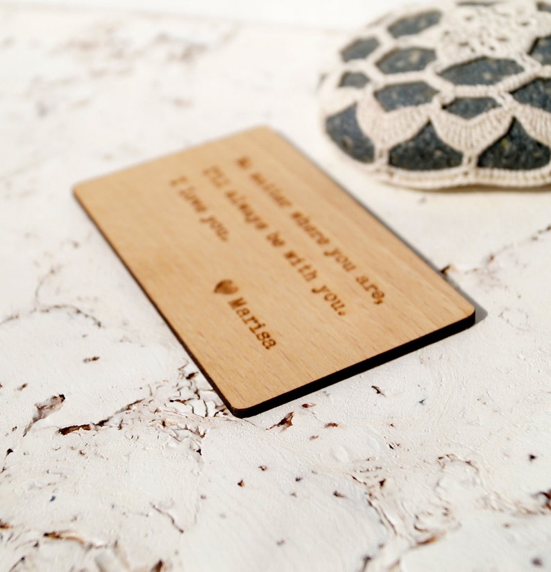 Custom Wallet Insert Card, Luxury Wooden Wallet Card, Personalized ...