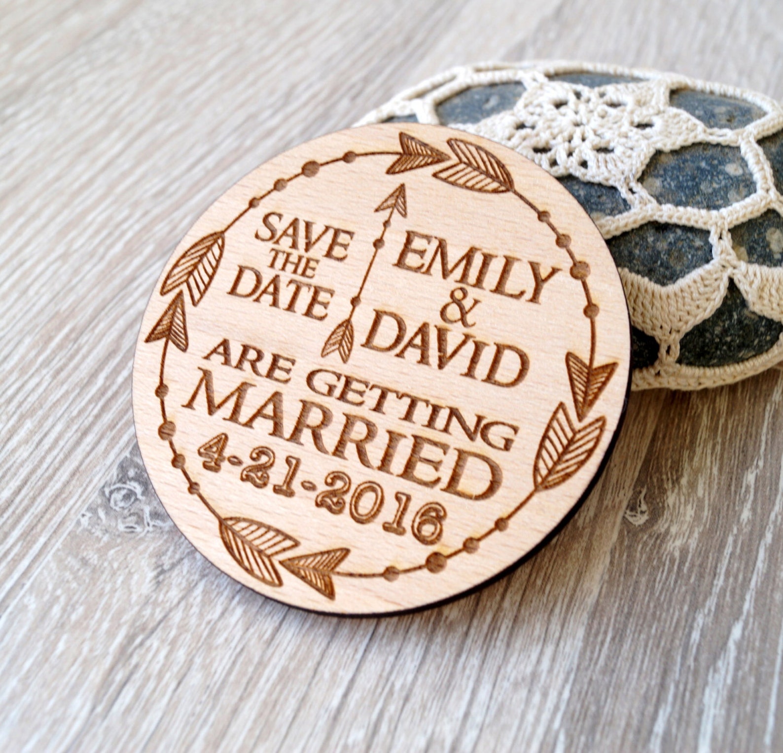 Save the Date Magnet, Rustic Wooden Save the Dates Magnets, Tribal ...