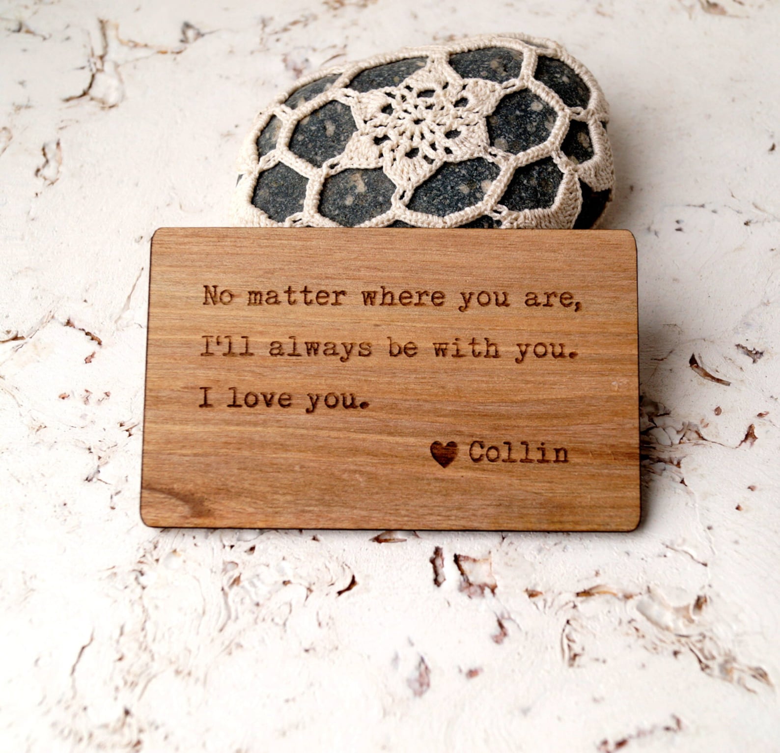 Walnut Wood Wallet Insert Card Personalized 5th Anniversary - Etsy