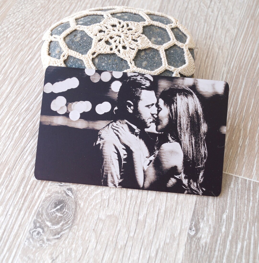 Aluminum Wallet Insert Card, Real Photo Engraved Wallet Card, Custom ...