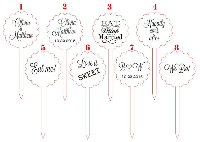 Cupcake Toppers Set, Cupcake Picks, Personalized Wooden Cupcake Toppers ...