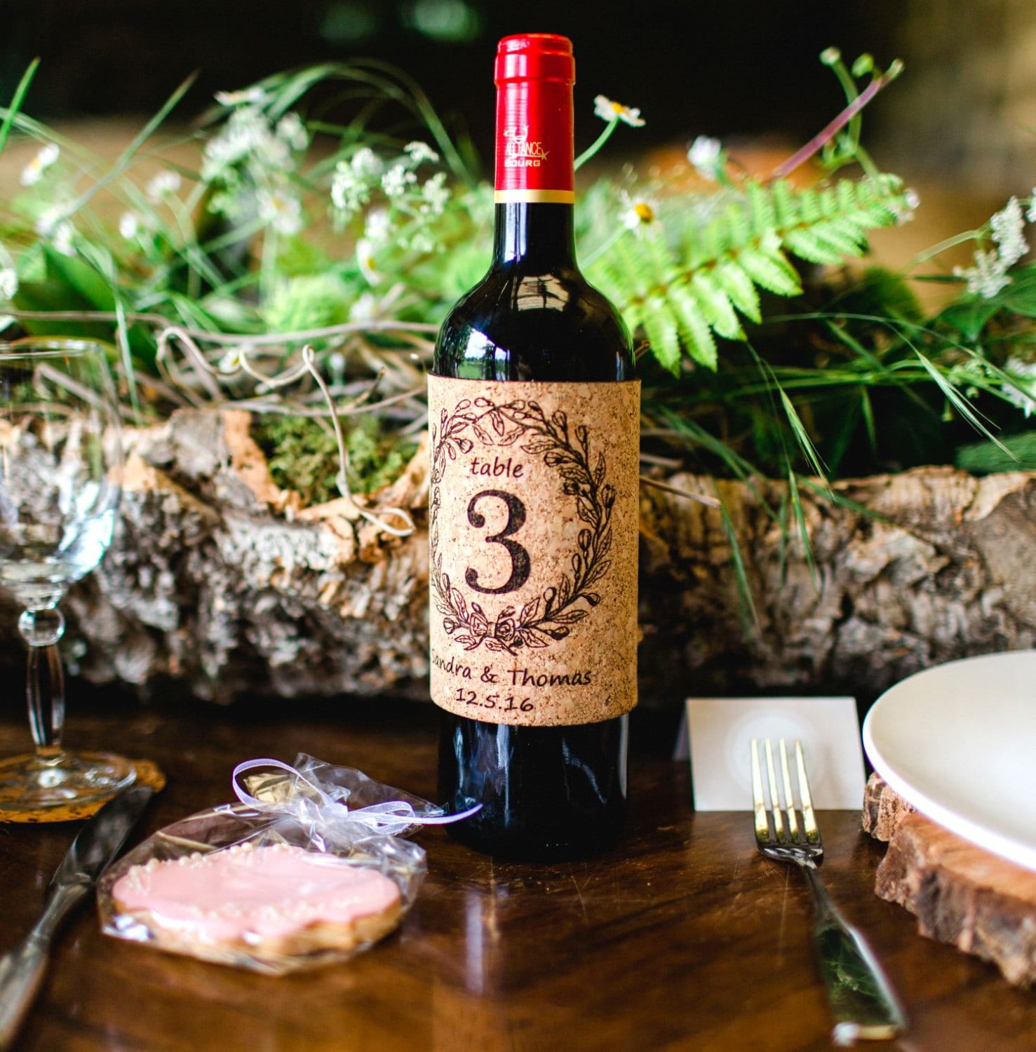 Cork Table Numbers Wine Label Design, Personalized Wedding Wine Labels ...