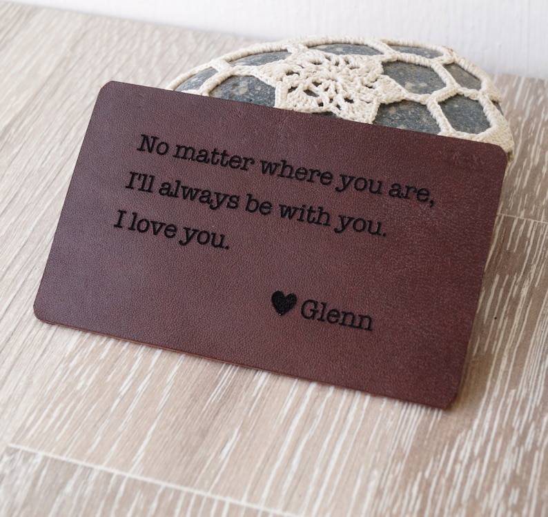 Leather Insert Card, Custom Wallet Insert Card, Personalized Wallet ...