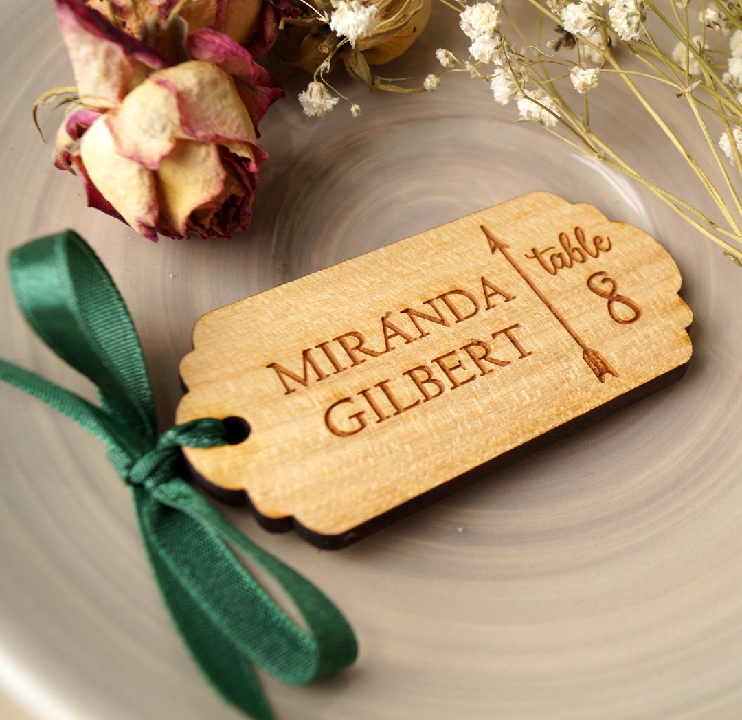 Wooden Place Cards, Wedding Place Tags, Custom Laser Engraved Escort ...