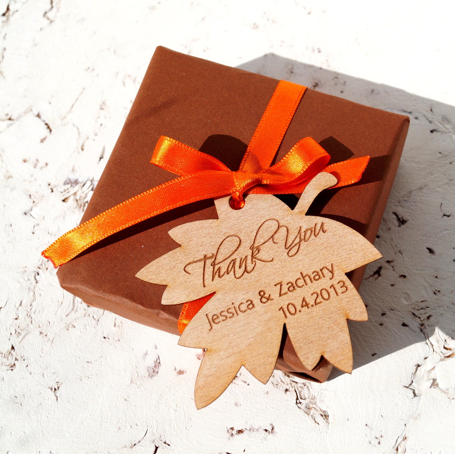 Wedding Favor Tags, Personalized Wedding Favor Tags, Rustic Leaf ...
