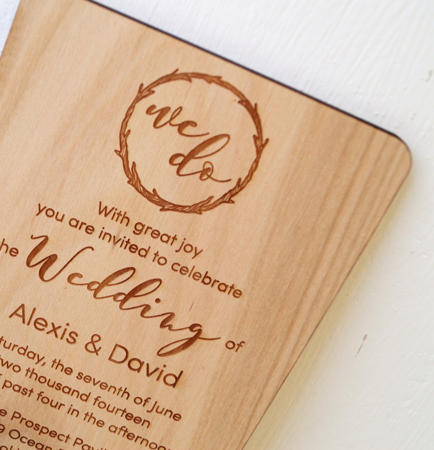 Wooden Wedding Invitation, Rustic Wedding Invites, Real Wood Wedding ...