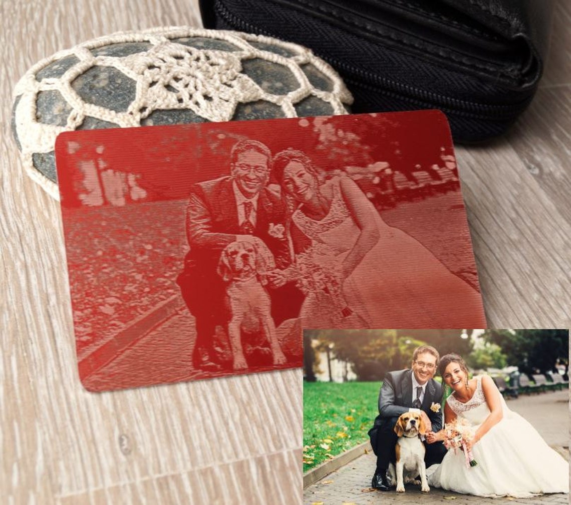 Personalized Wallet Insert Card Real Photo Engraved Wallet | Etsy