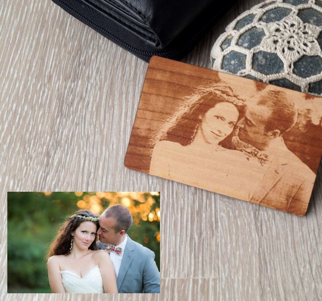 Wallet Insert Card Engraved With YOUR Photograph, Personalized 5th ...