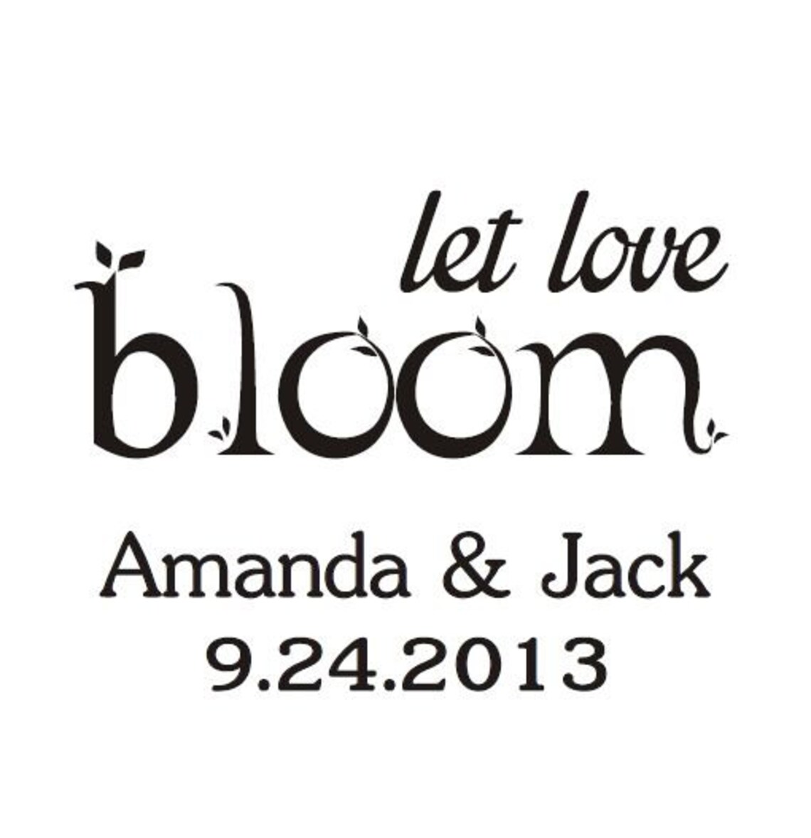 Let Love Bloom Rubber Stamp Wedding Favor Custom Stamp - Etsy