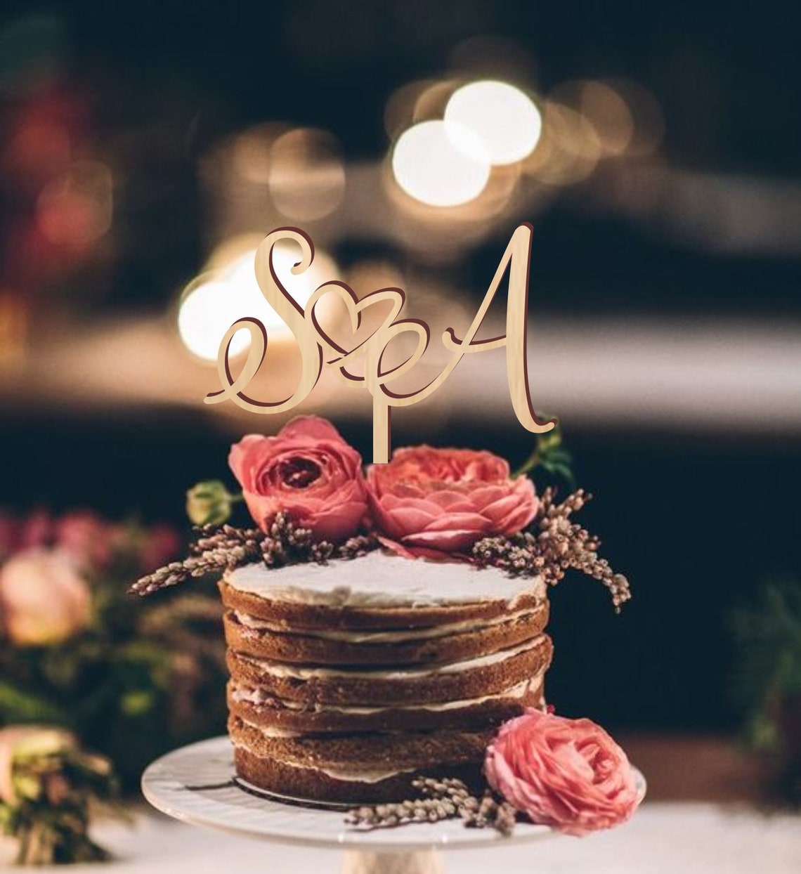 Cake Topper for Wedding Initial Letters Cake Topper Custom - Etsy