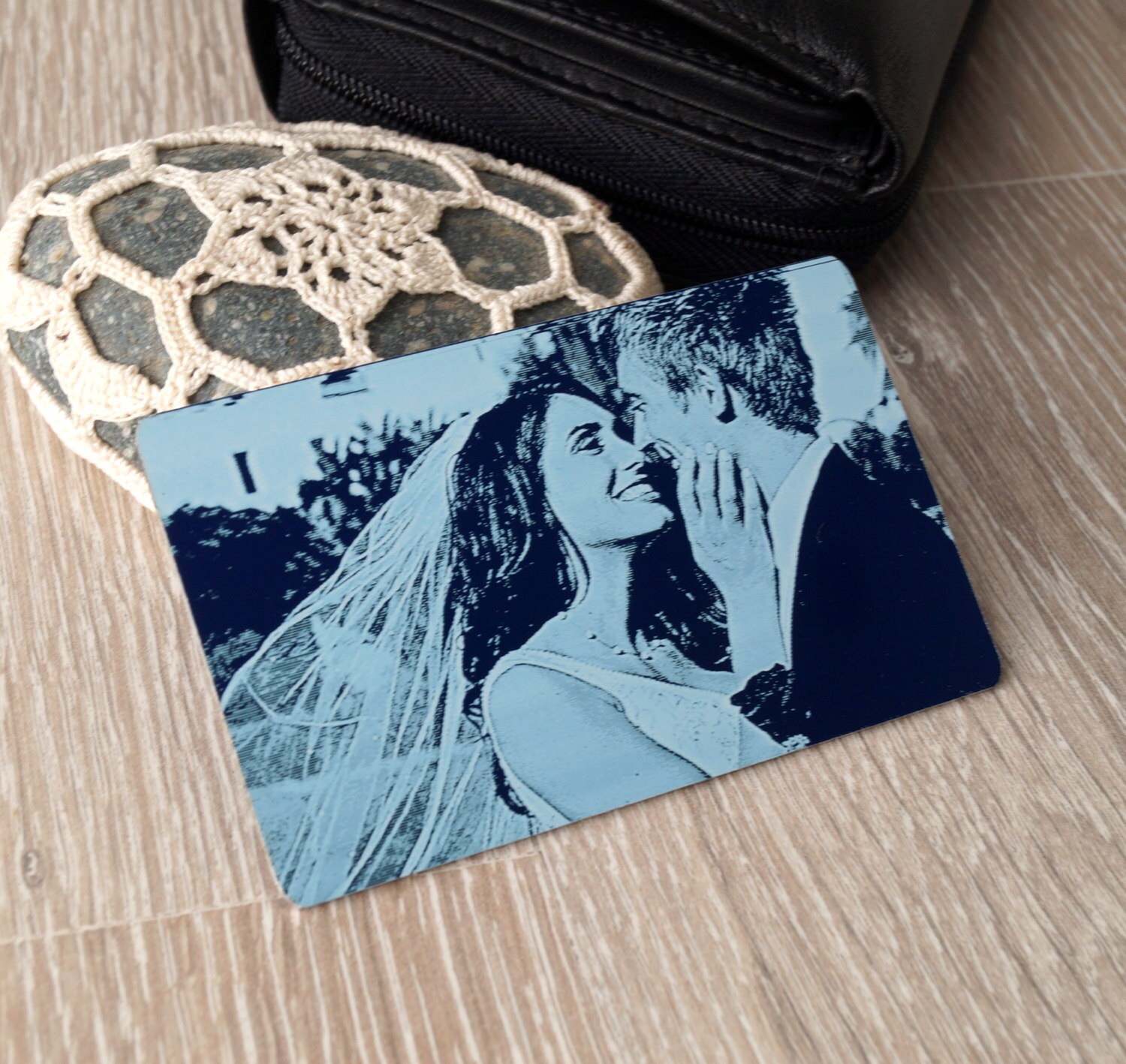 Real Photo Wallet Insert Card Engraved Wallet Card Custom - Etsy