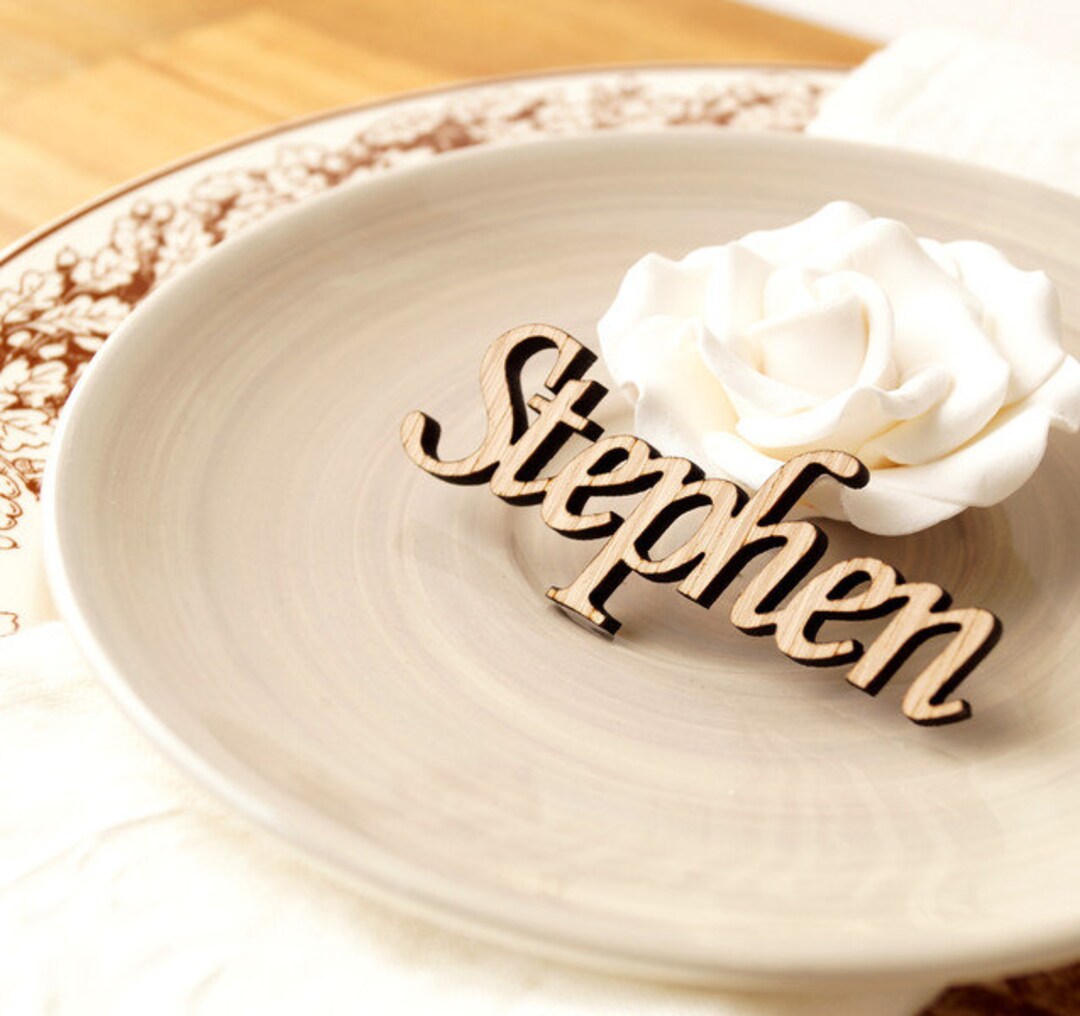 Custom Wooden Names, Personalized Wedding Place Cards , Name Tags ...