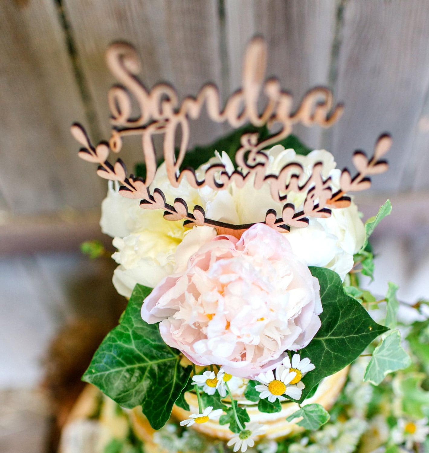 Wedding Cake Topper, Personalized Cake Topper, Wooden Cake Topper ...