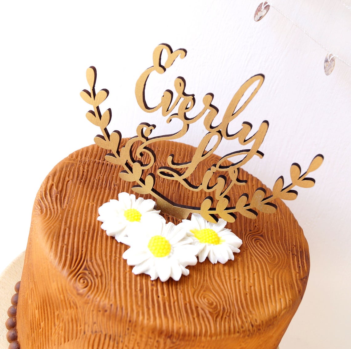 Custom Wedding Cake Topper Rustic Wooden Cake Topper | Etsy