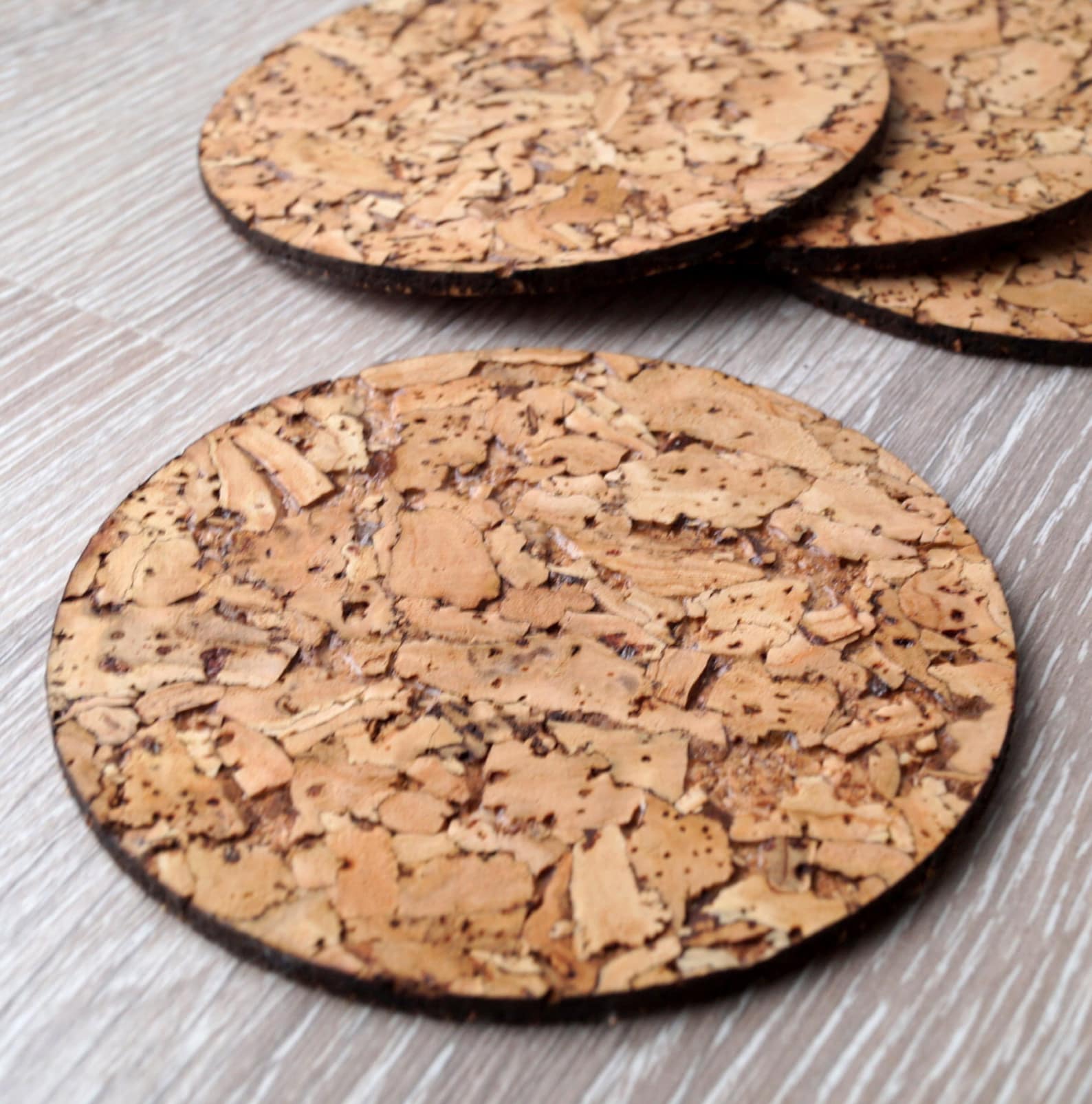 Cork Coasters Rustic Cork Coasters Natural Cork Coasters | Etsy