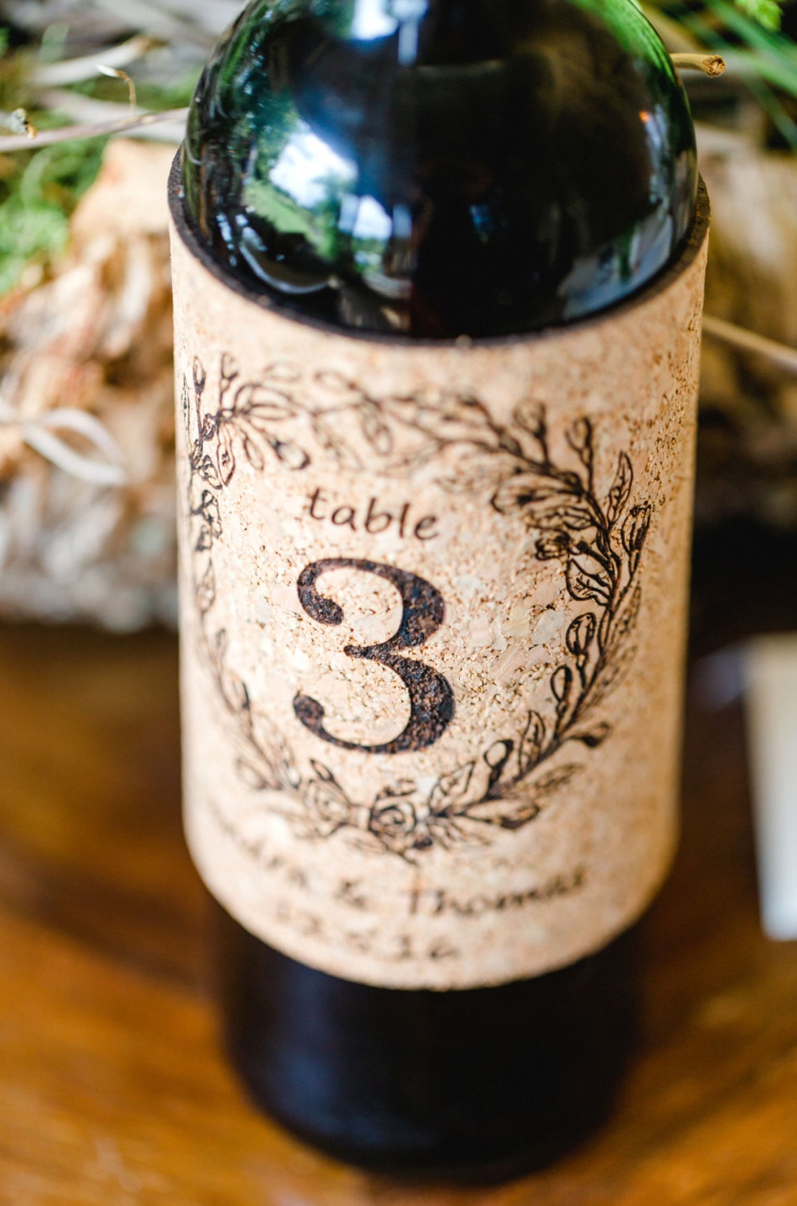 Cork Table Numbers Wine Label Design, Personalized Wedding Wine Labels ...