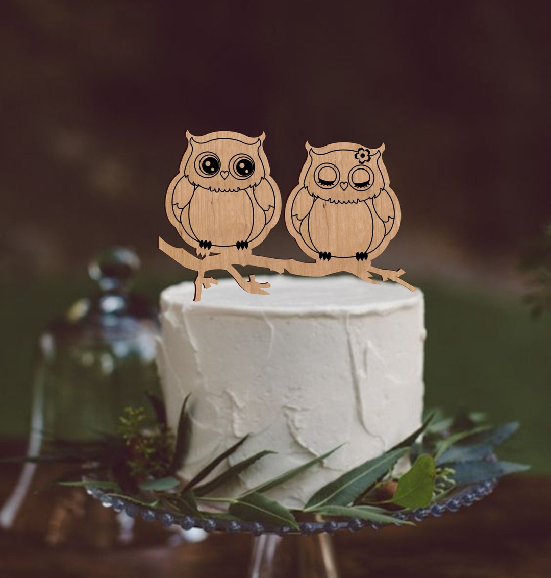 Wedding Cake Topper Owls - Personalized Owl Cake Topper for Wedding ...