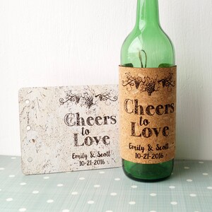 Wedding Wine Bottle Labels, Rustic Cork Personalized Wine Labels ...