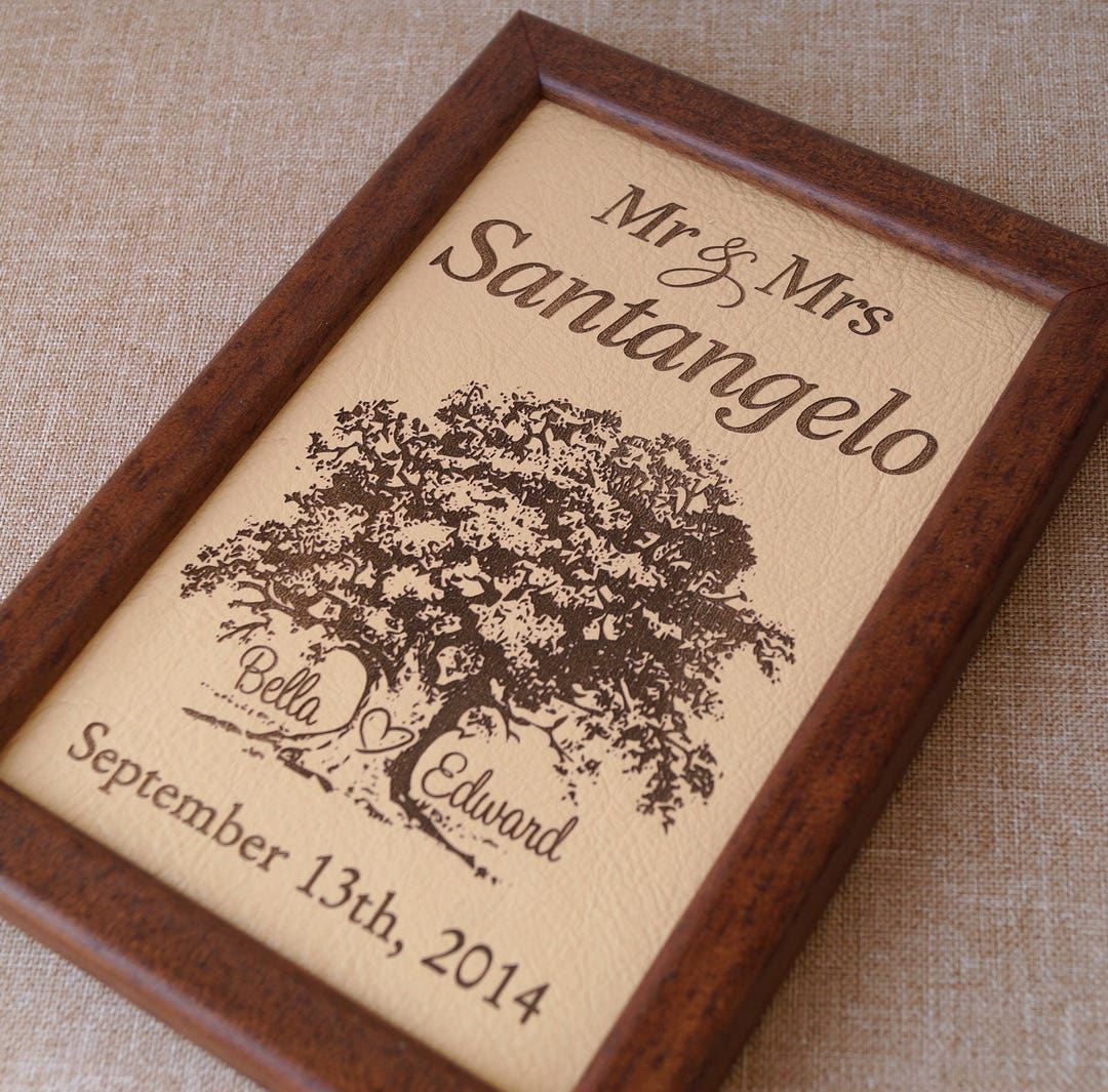 Leather Engraving, 3rd Anniversary Gift, Leather Sign, Leather ...