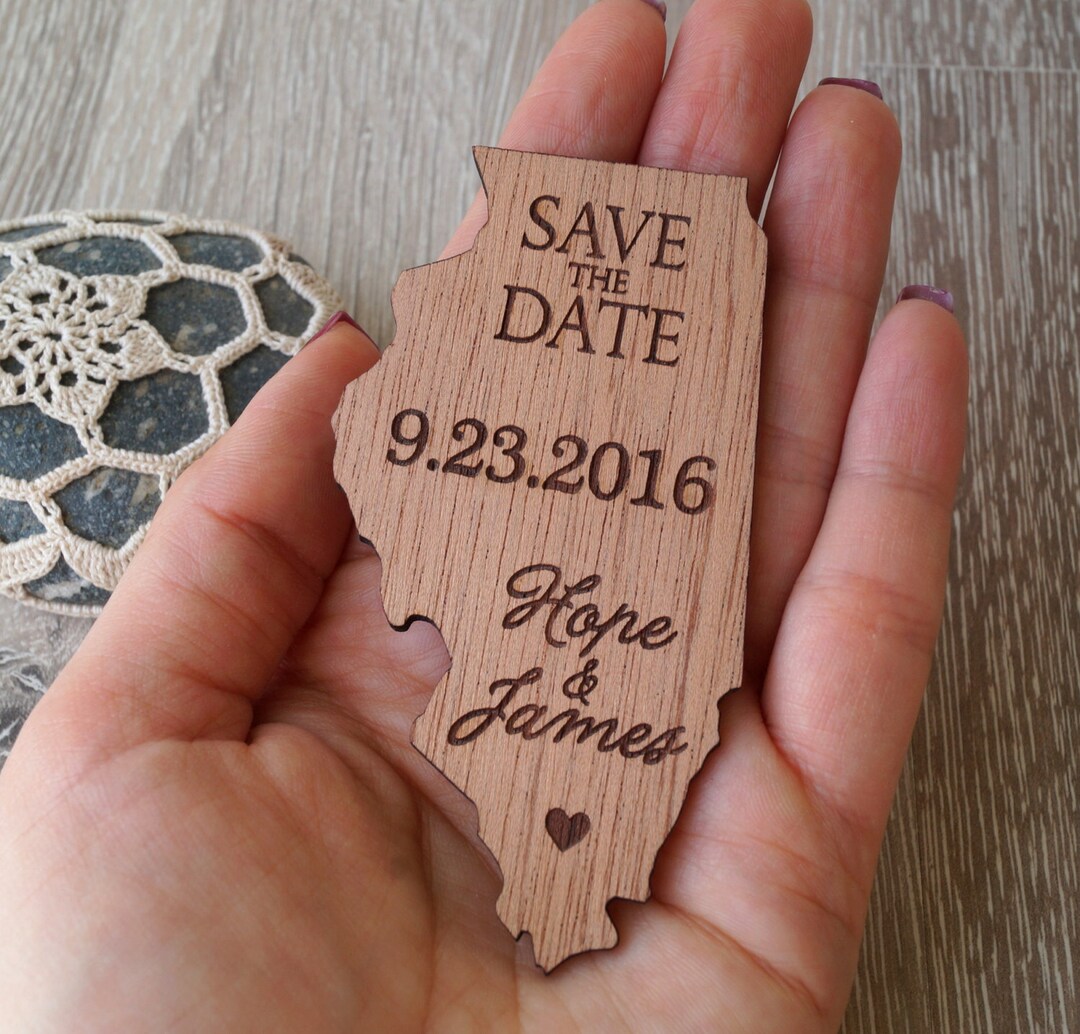 Personalized Rustic Wedding Save the Dates, Custom Laser Engraved Save ...