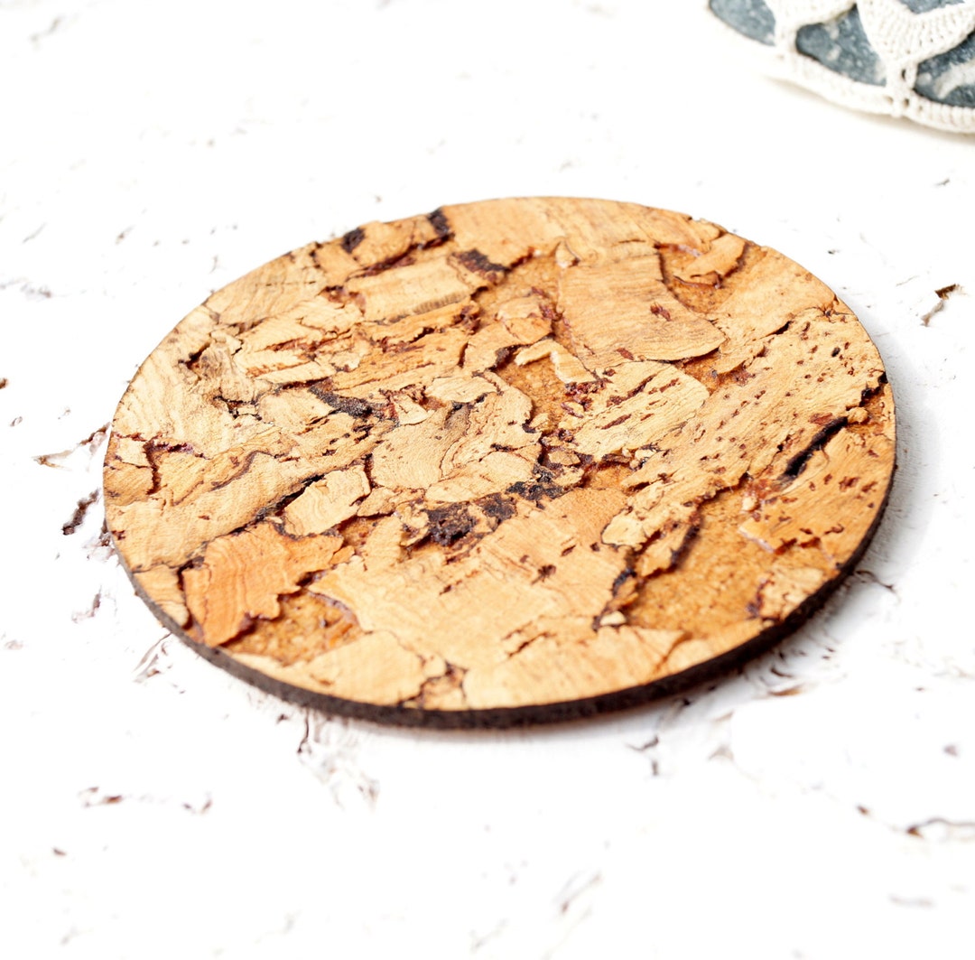 Rustic Cork Coasters, Drink Coasters, Round Trivets, Natural Cork, Eco ...