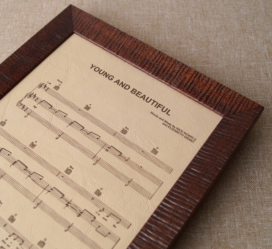 Leather Engraving, Music Notes Sheet Engraved on Real Leather, 3rd ...