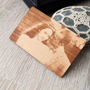 Wallet Insert Card Engraved With YOUR Photograph, Personalized 5th ...