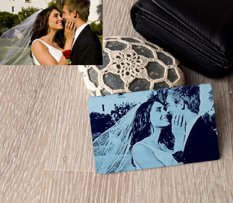Real Photo Wallet Insert Card Engraved Wallet Card Custom | Etsy