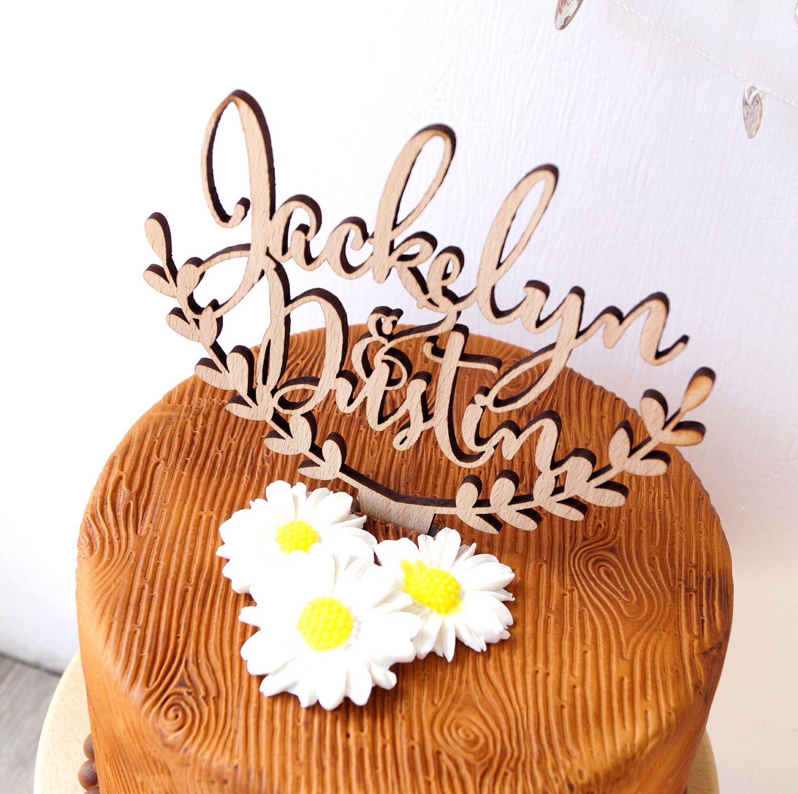 Personalized Wedding Cake Topper, Wooden Rustic Cake Topper, Custom ...
