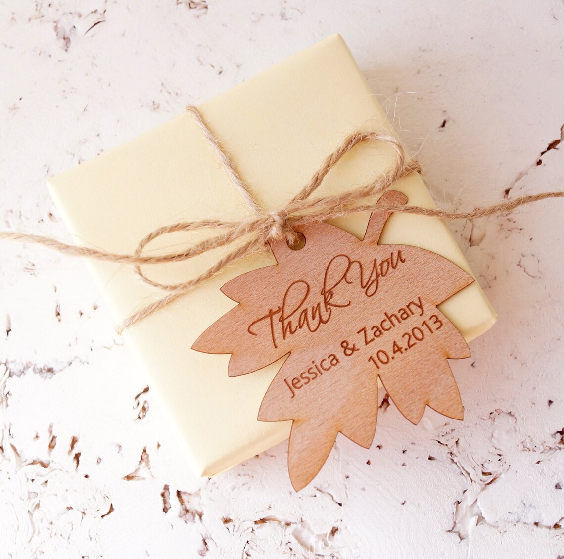 Wedding Favor Tags, Personalized Wedding Favor Tags, Rustic Leaf ...