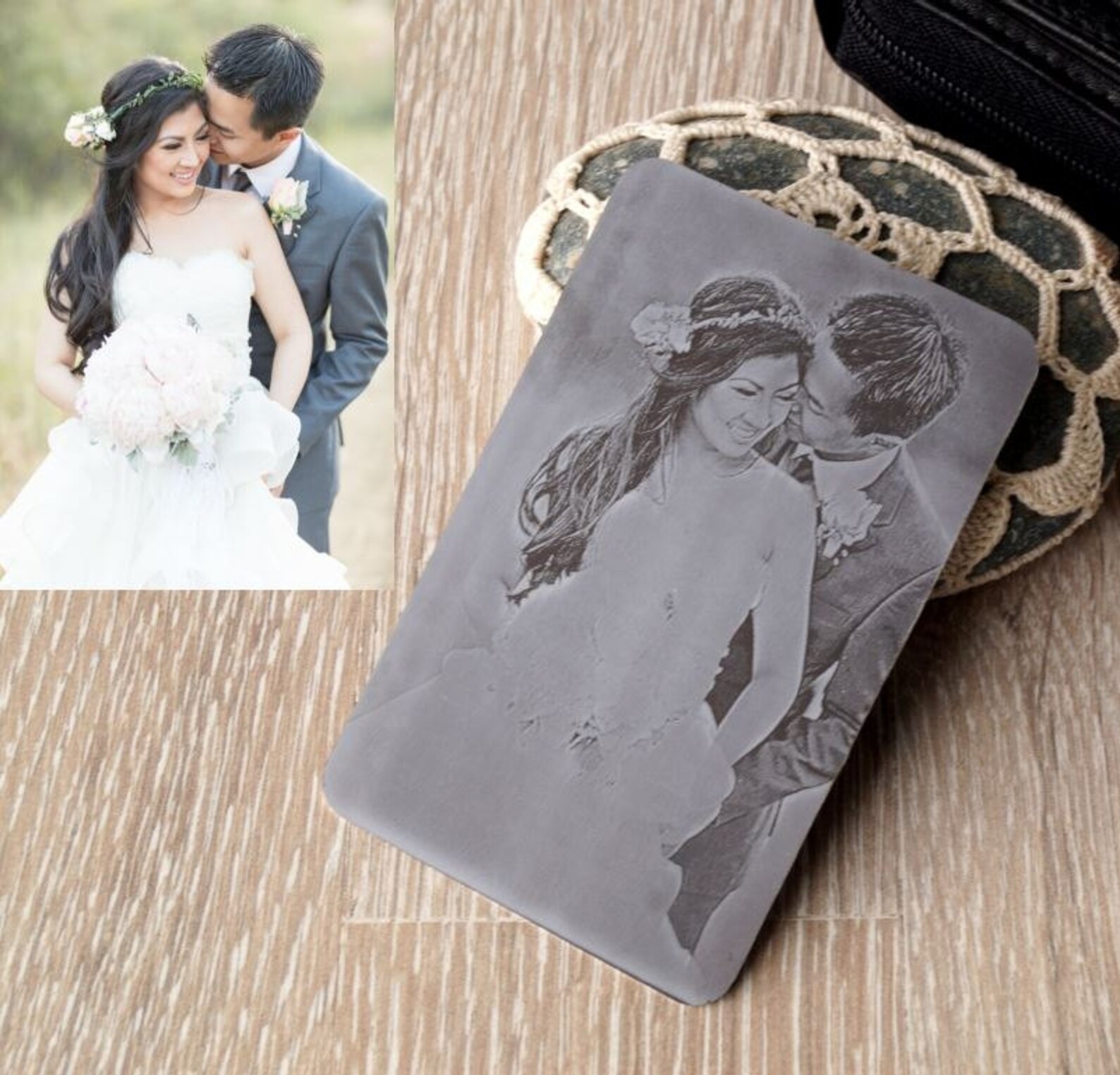 Personalized Wallet Insert Card Real Photo Engraved Wallet - Etsy