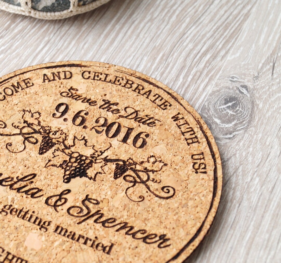 Rustic Save the Date Coasters or Magnets, Vineyard Wedding Magnets ...