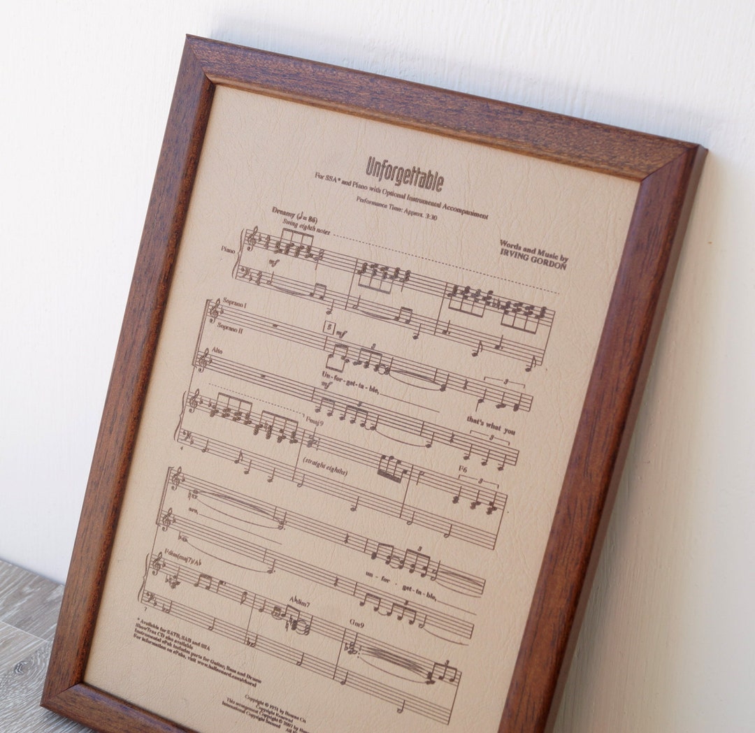 Leather Engraving, Music Notes Sheet Engraved on Real Leather, 3rd ...