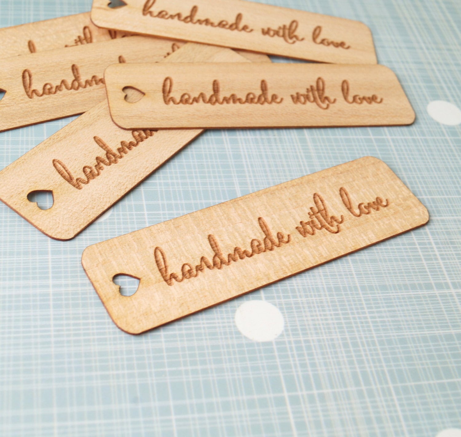 Handmade with love tags wooden veneer tags craft tags thank | Etsy