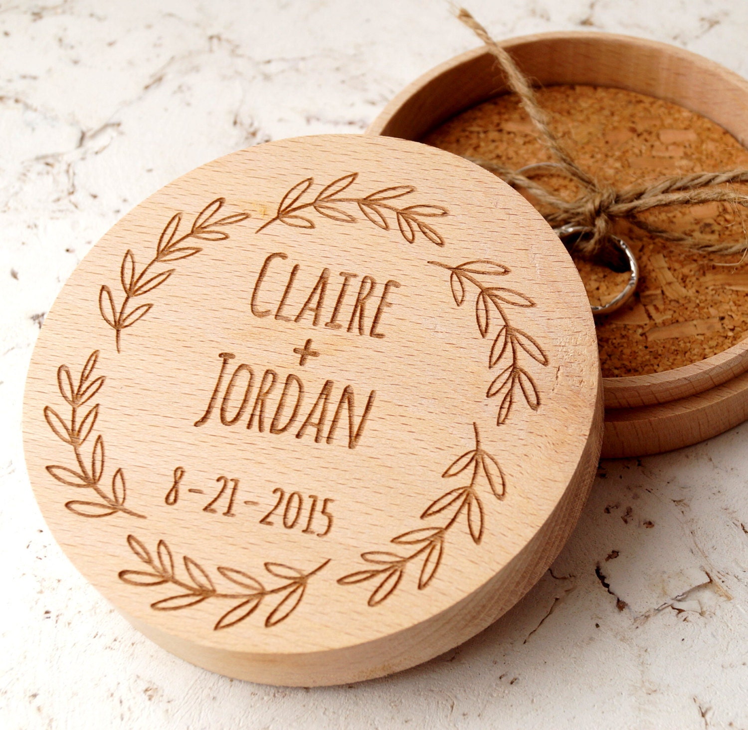Ring Bearer Box Personalized Ring Box Rustic Wedding Ring - Etsy