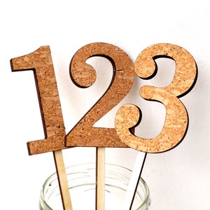 Wedding Table Numbers, Rustic Table Numbers, Cork Wood Numbers on ...