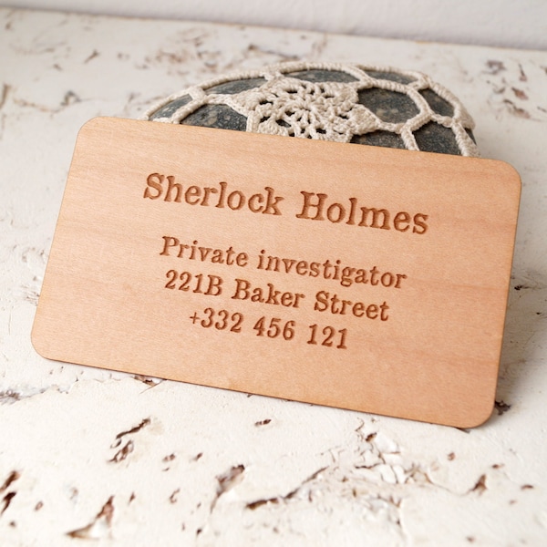 Wood Business Cards With Laser Engraving - Etsy