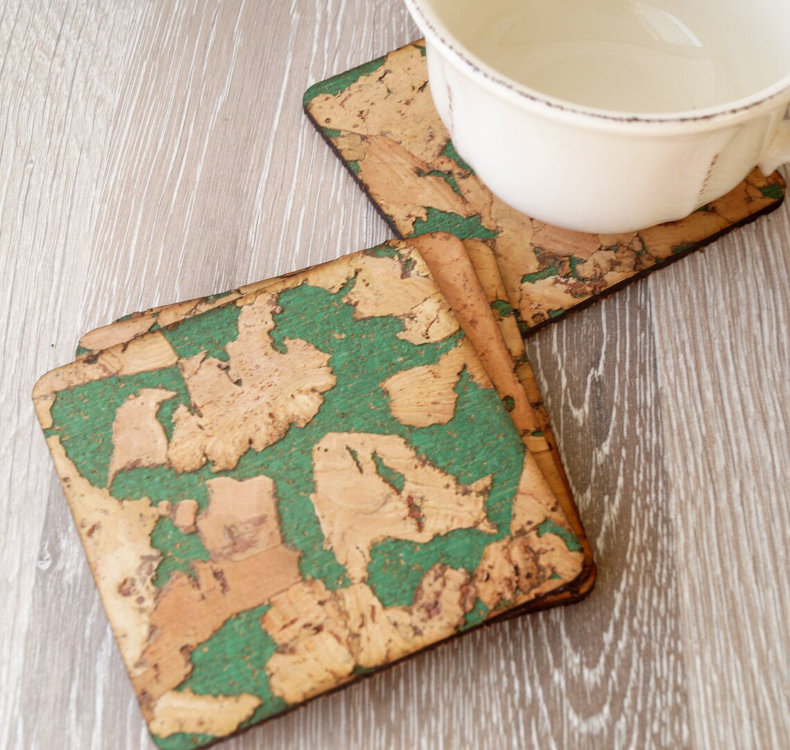 Rustic Cork Coasters Set of 4 - Etsy