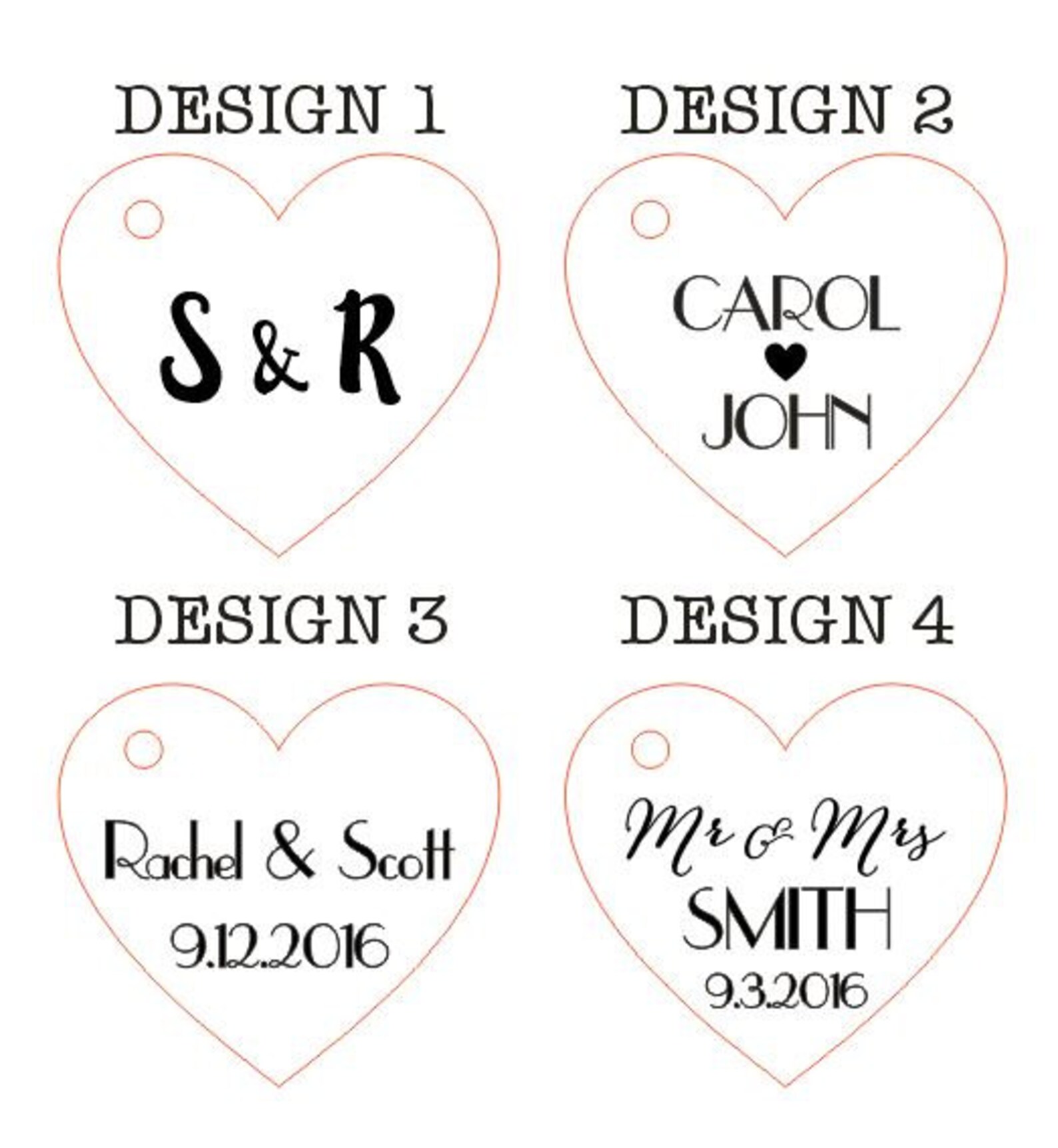Custom Wedding Favor Tags, Personalized Wooden Tags, Heart Tags, Rustic ...
