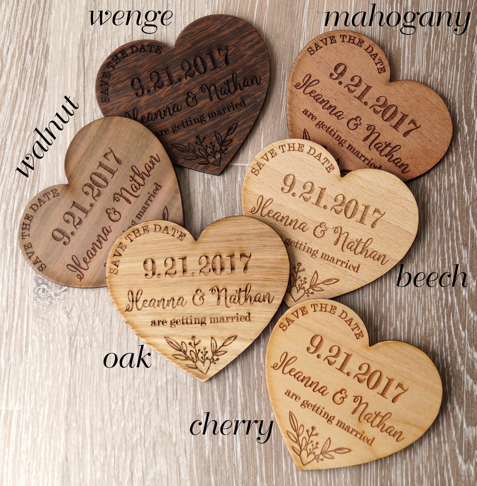 Save the Dates, Wooden Save the Date Magnets, Heart Save the Dates ...